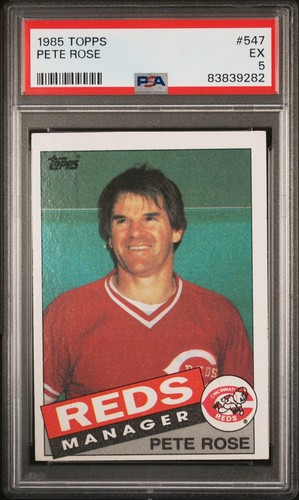 1985 Topps #547 Pete Rose PSA 5 Cincinnati Reds MLB Baseball Card HOF ...