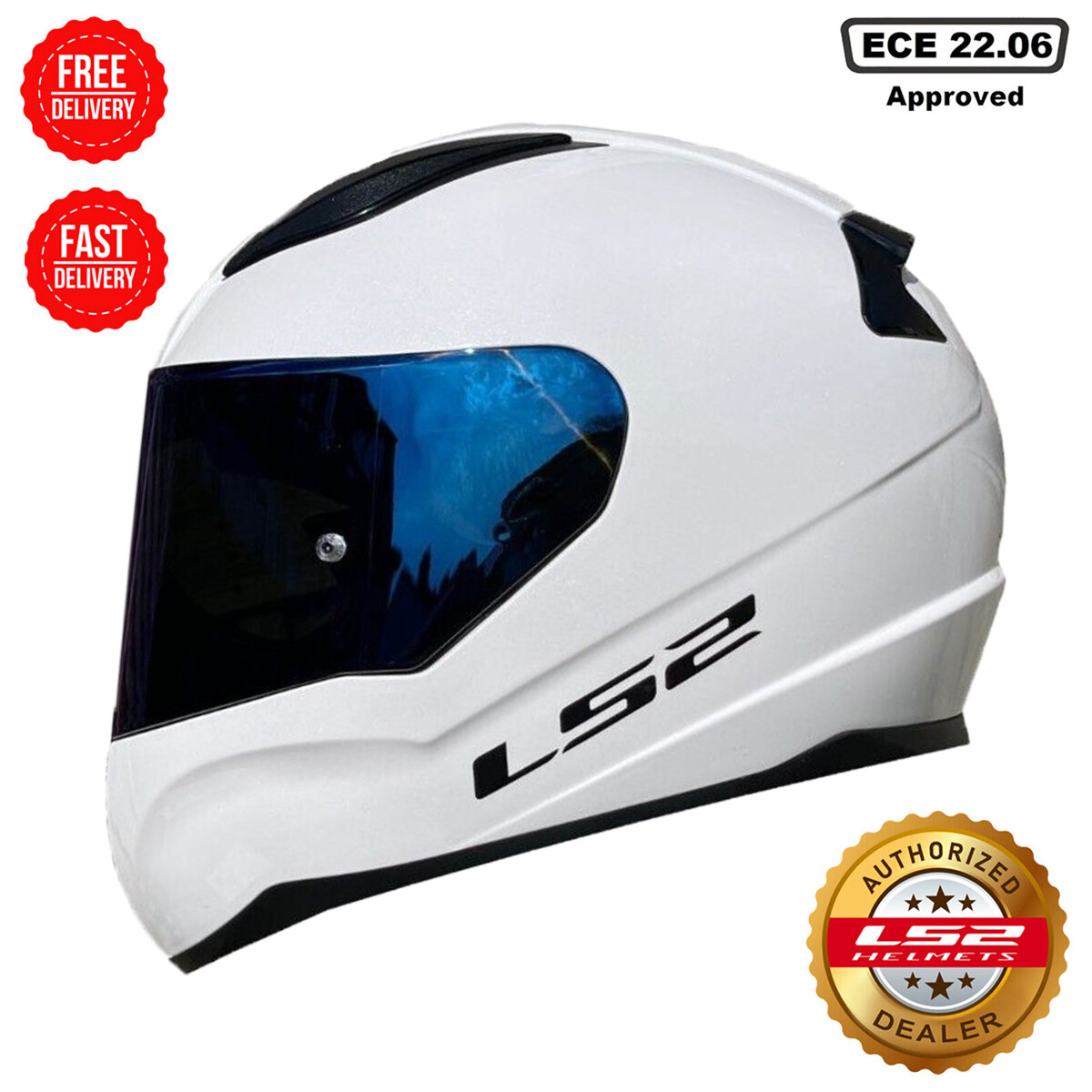 White Full Face Motorcycle HJC F100 Motorcycle Helmet Biker Outfit