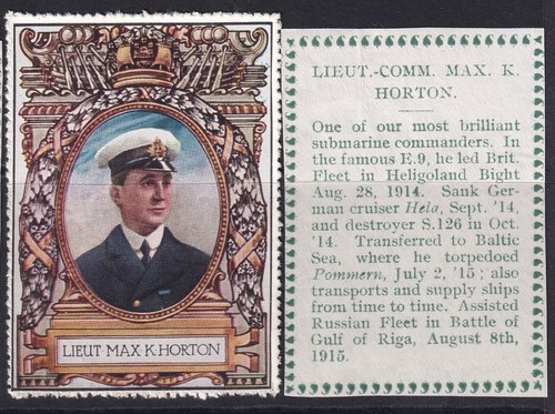 Lord Roberts Memorial Fund Cinderella Lt. Commodore Horton Free Postage ...