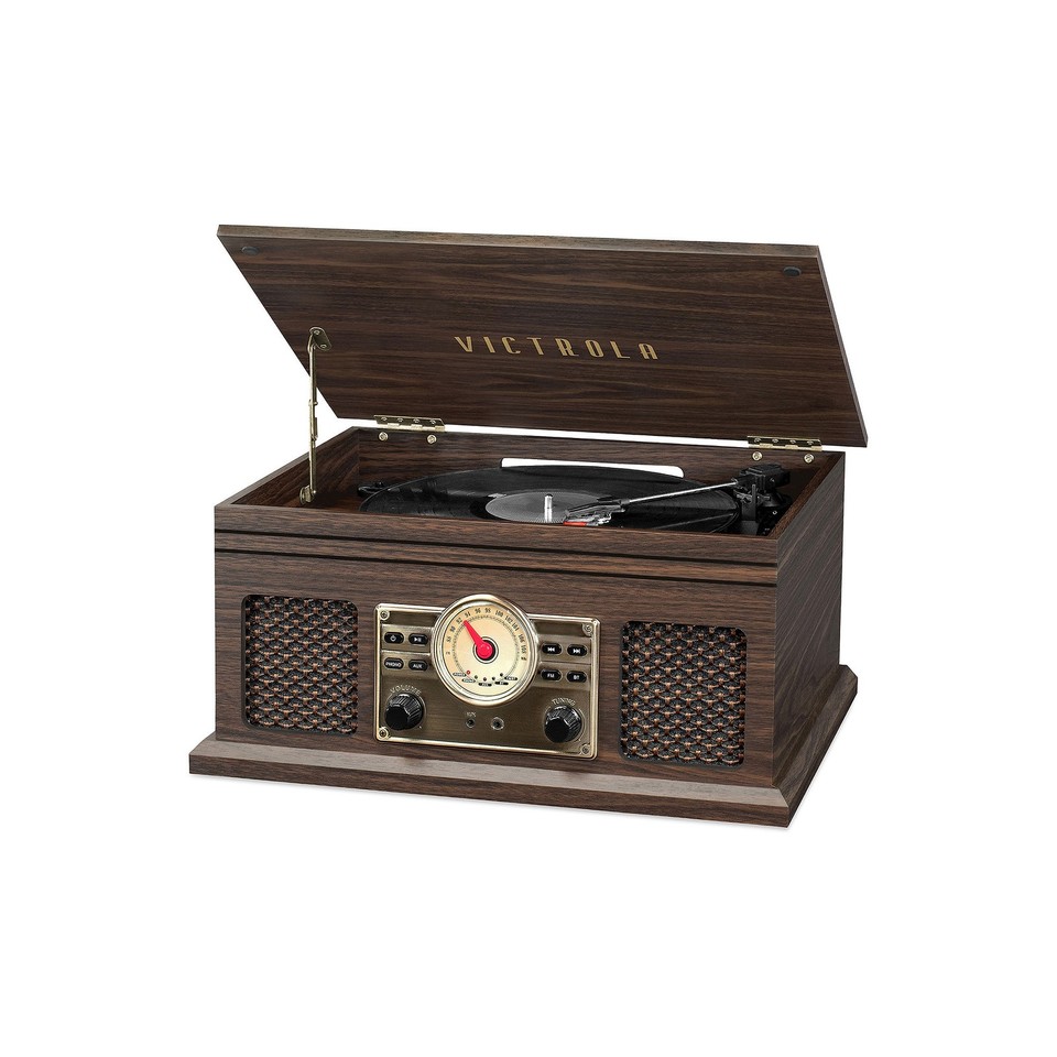 Victrola VTA-250B-ESP 4-in-1 Nostalgic Bluetooth Record Player with 3 ...