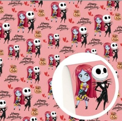 Jack Sally Nightmare FAUX LEATHER ROLL 12" x 55" Halloween Smooth ...