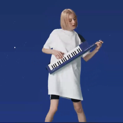 YAMAHA SHS-300BU SonoGenic Mini Keytar Blue 37 Keys with Strap USB New ...