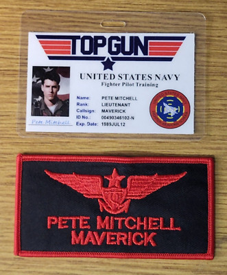 Top Gun Name Tag Pete Mitchell Maverick Patches 4 inch & ID Badge | eBay