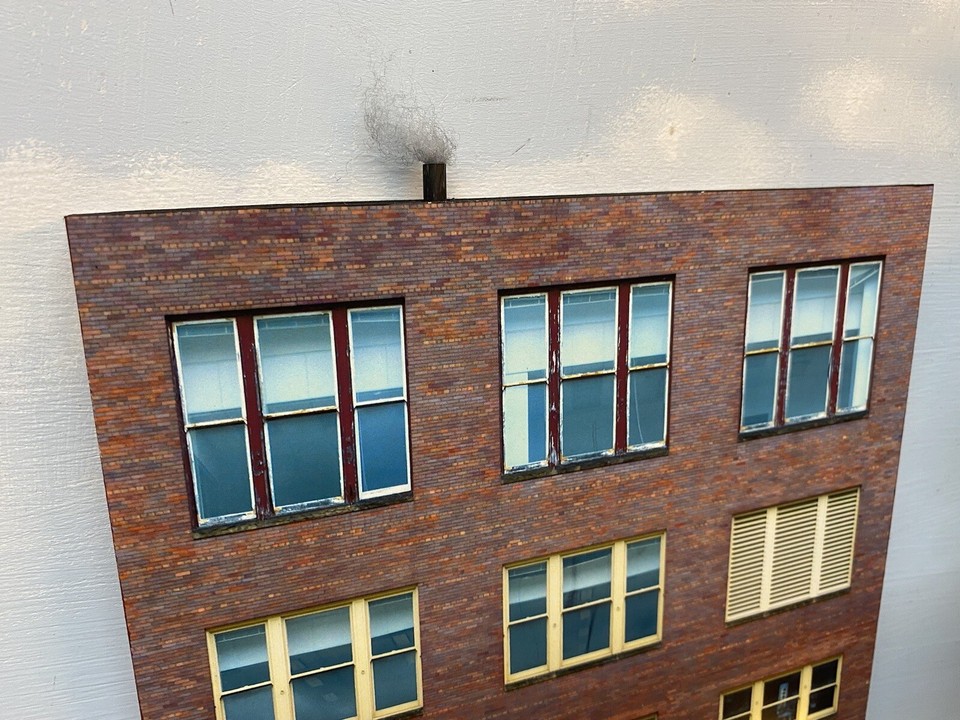 O Scale BACK FACTORY, Building Front, FLAT w/ LED, scratch built MTH ...