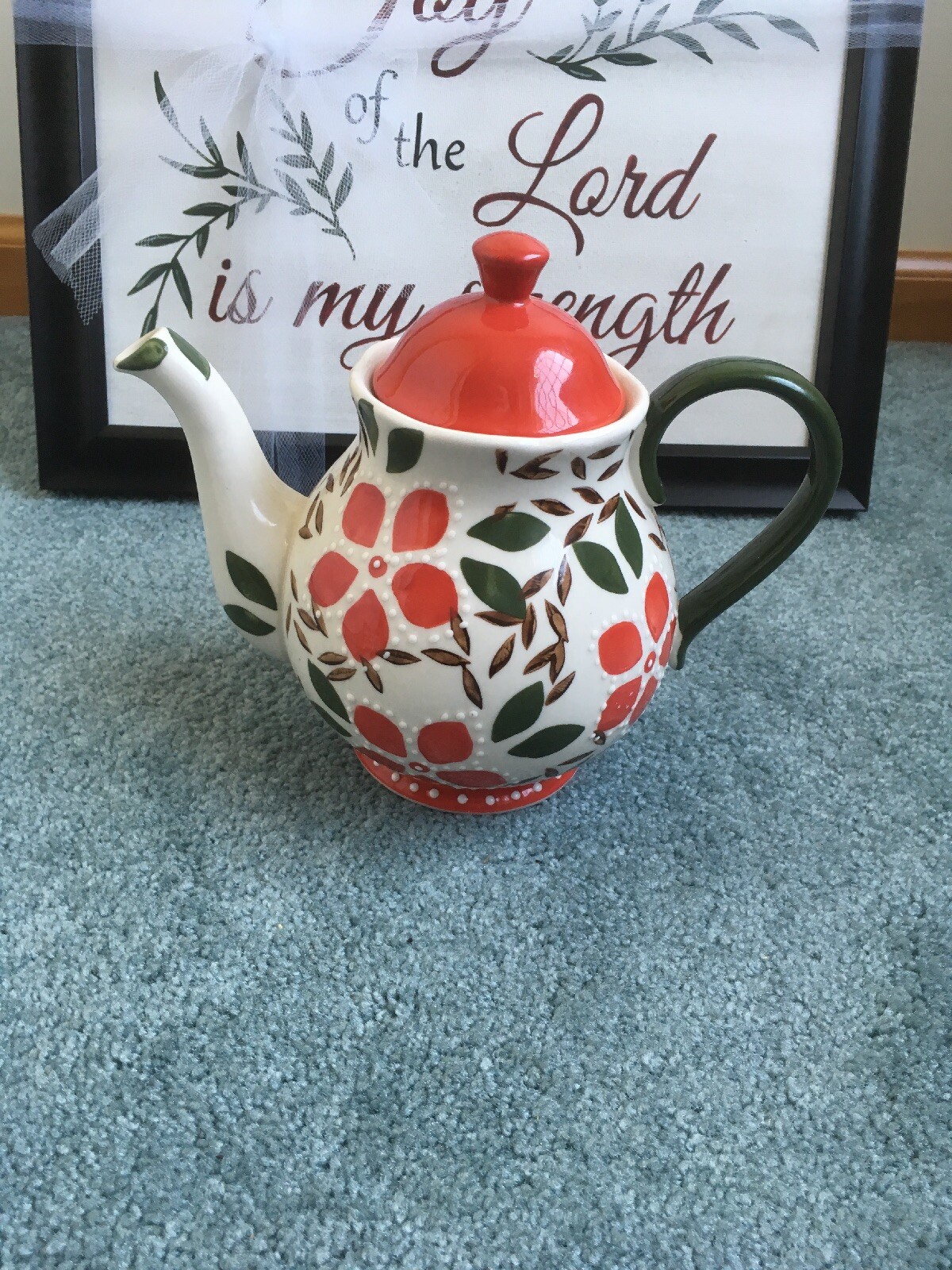 DUTCH WAX TEAPOT COAST LINE IMPORTS HAND PAINTED MICROWAVE AND DISH ...