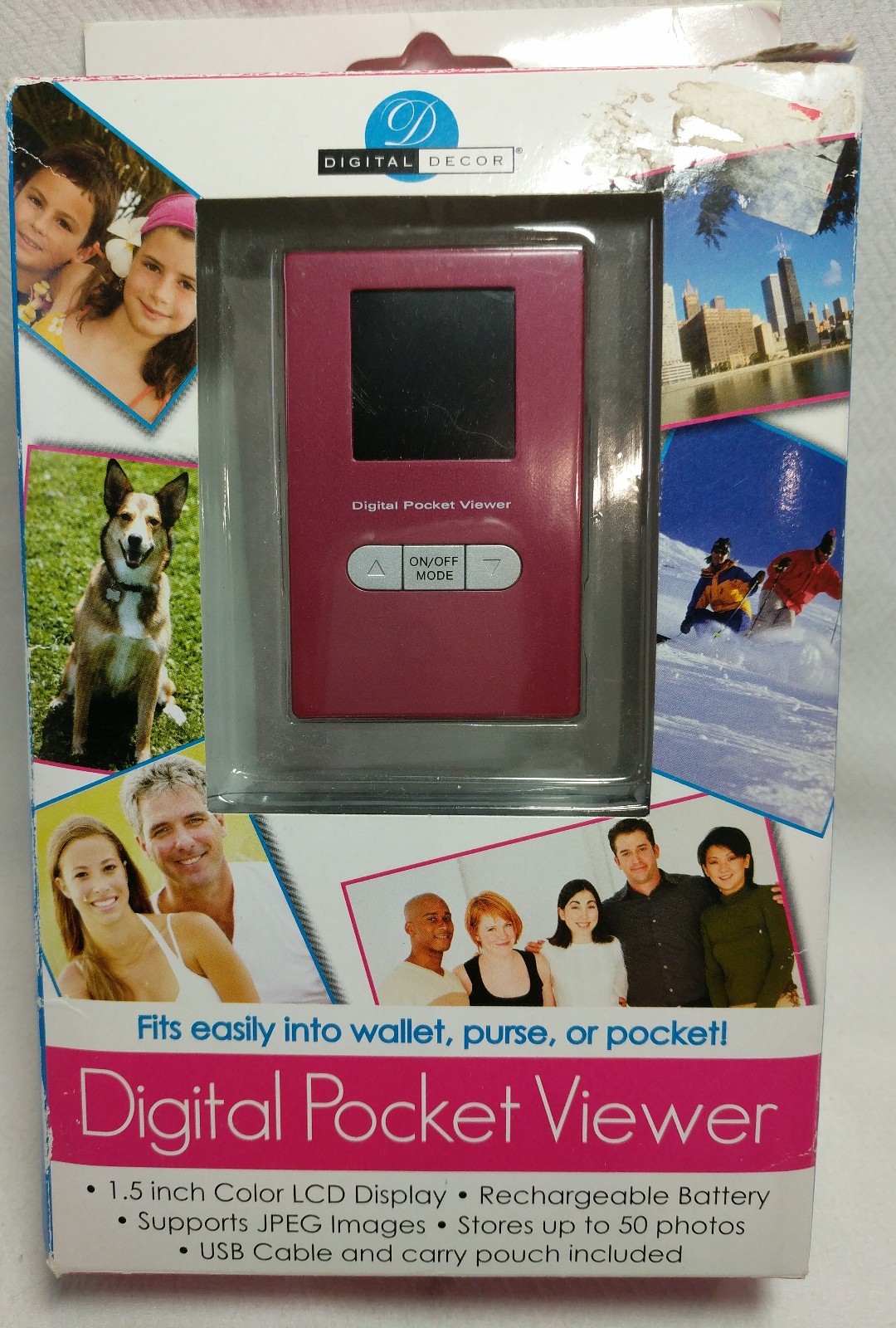 Digital Décor Pocket Viewer 1.5” Color LCD Display New in Damaged Box ...