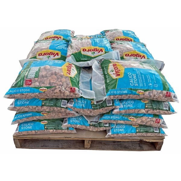 0.5 cu. ft. Calico Stone Landscape Rock (32 Bags/16 cu. ft./Pallet ...