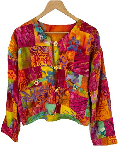 VTG Y2K Patchwork Jacket Boho Festival Unique Aloha Unbranded Fits M-L ...