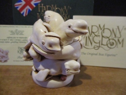 Harmony Kingdom Pod Squad Beluga Whales UK Made Marble Resin Box ...