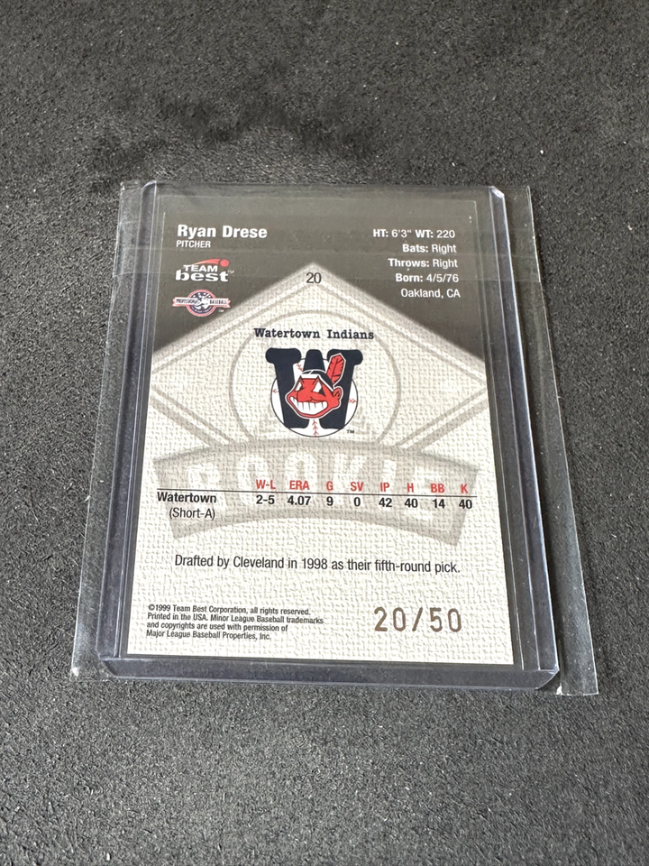 Ryan Drese 1999 Team Best Rookie Gold 20/50 | eBay