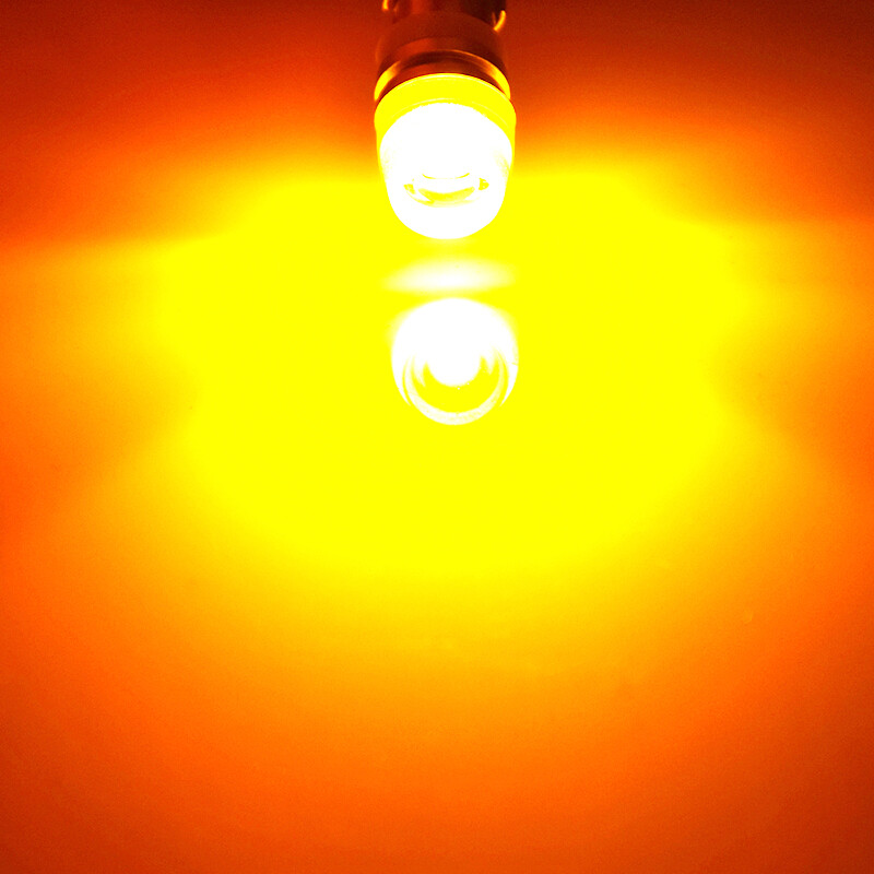 2Pcs 6V DC BAY9S H21W 120° Amber Yellow Orange COB 1W LED Light Bulb ...