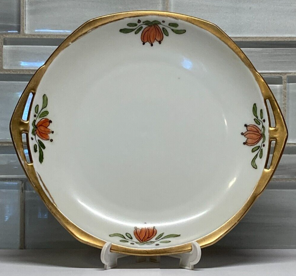 MZ Altrohlau CMR Czechoslovakia Flowers Gold Rimmed Plate 6.50 in ...