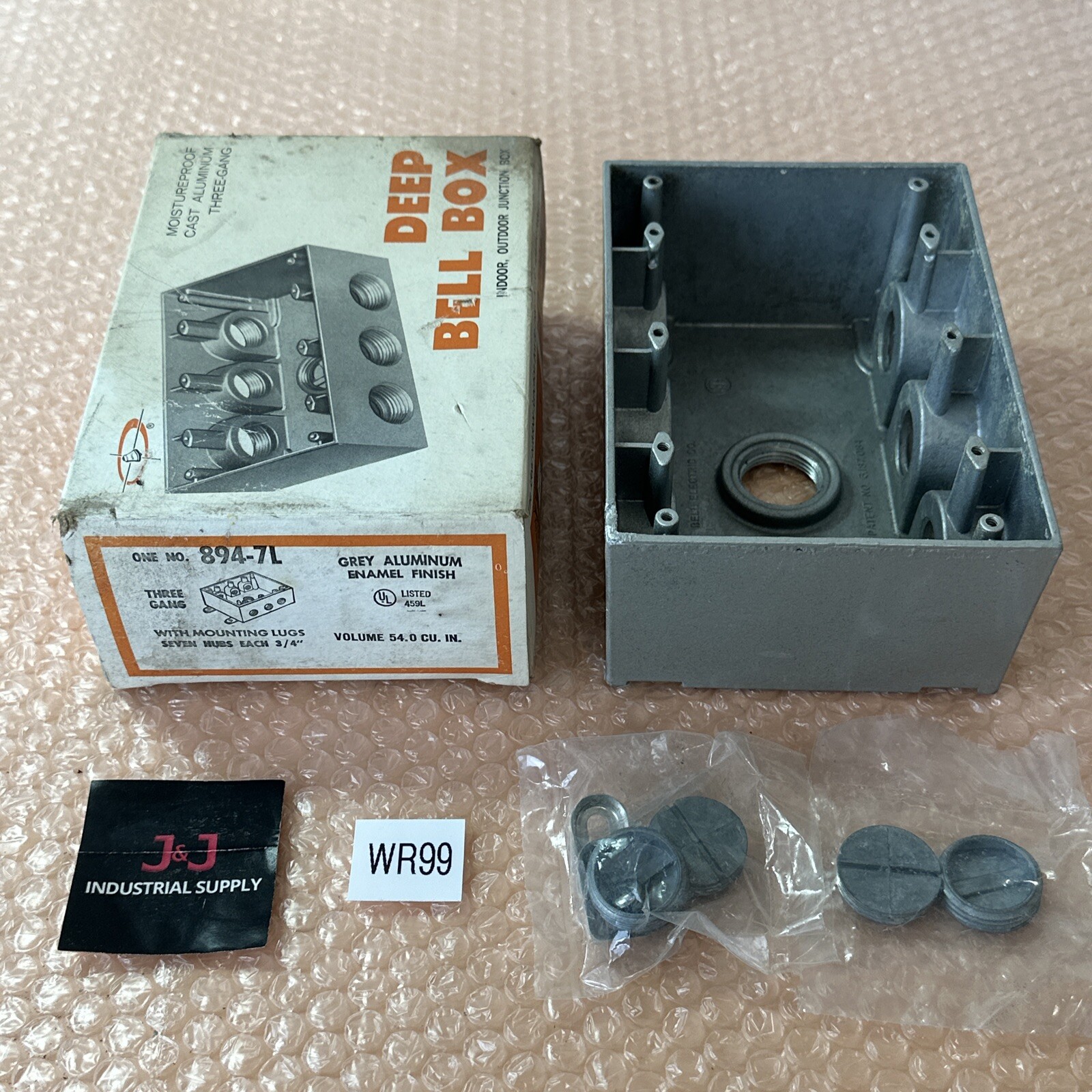NEW IN BOX- Square D Bell Electric 894-7L 3-Gang Junction Deep Bell Box ...