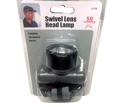 Swivel Lens Head Lamp 50 Lumens Waterproof with Batteries LED Light NEW ...