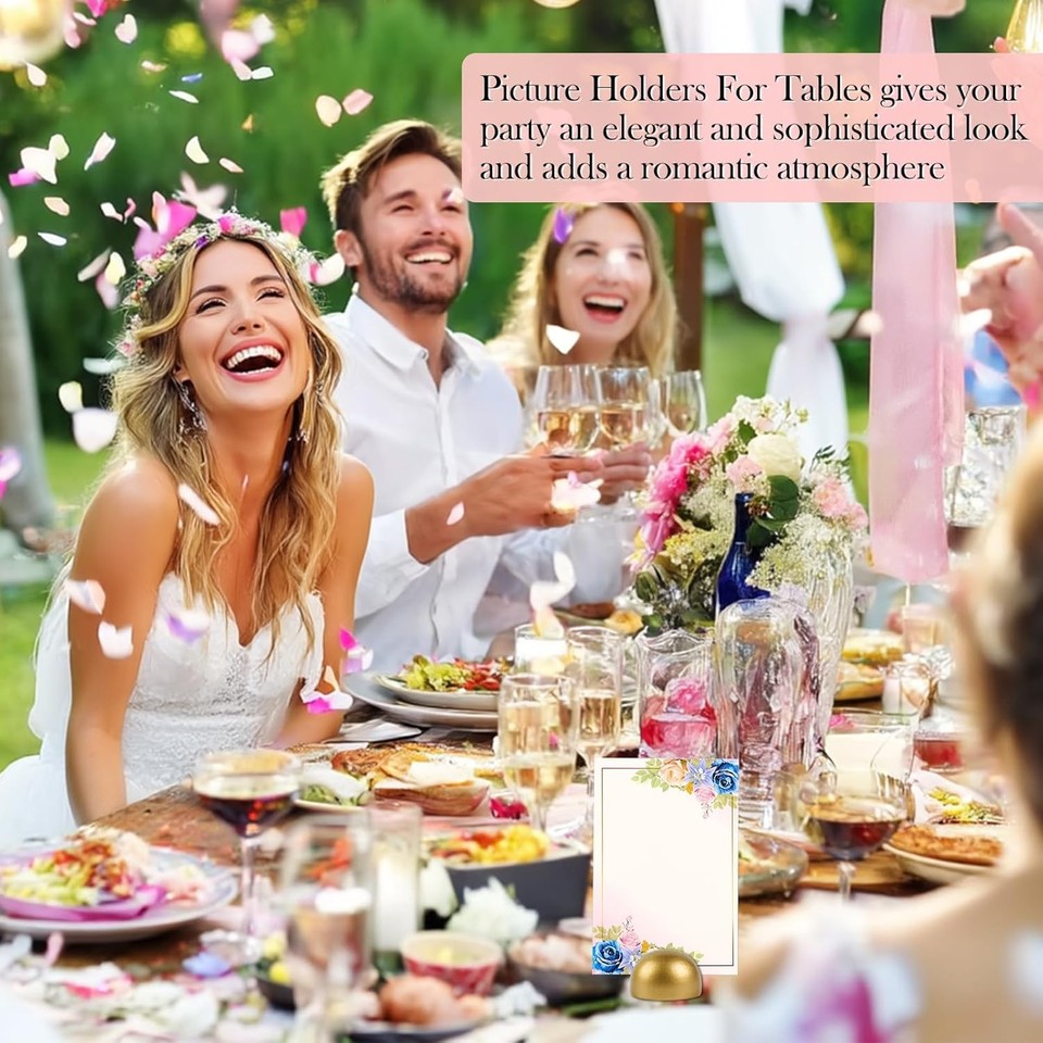 Round Table Number Stands, 20 Pack Gold table Holders With Cards | eBay