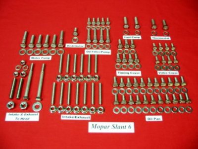 MOPAR SLANT 6 ENGINE BOLTS KIT STAINLESS STEEL HEX SCREW SET | eBay