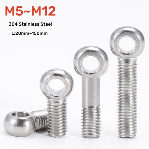 M5 M6 M8 M10 M12 Threaded Rod End Eye Bolt Swing Screws A2 Stainless ...