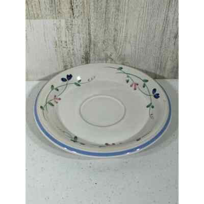 Allegro Stoneware Hearthside Floral Blue Pattern Saucer | eBay
