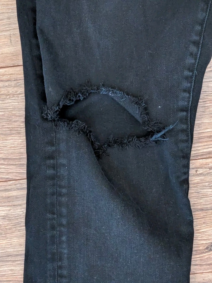 Burberry Brit Jeans Mens Straight Black Destroyed Distressed Burberry Brit Jeans Mens Straight Black Destroyed Distressed