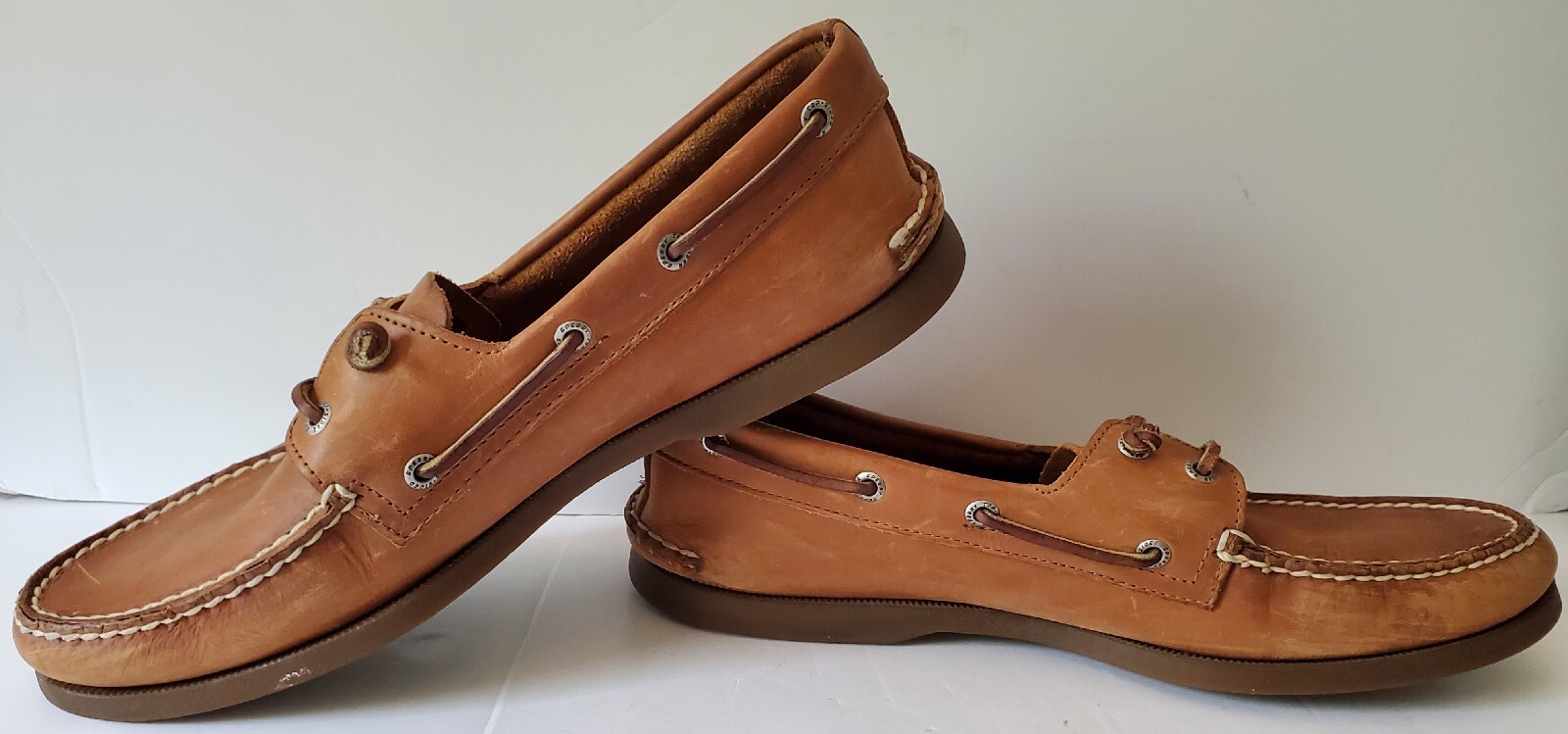 SPERRY Mens Sahara Top Sider Leather 2 Eye Boat Shoes - Size 11.5 - EUC ...