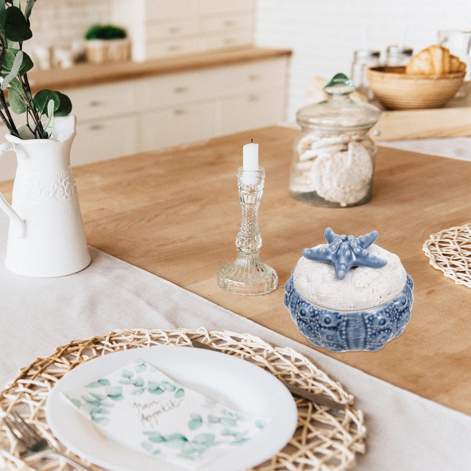 Marine Style Ceramic Jar Storage Tank Tea Sealed Jar with Lid | eBay UK