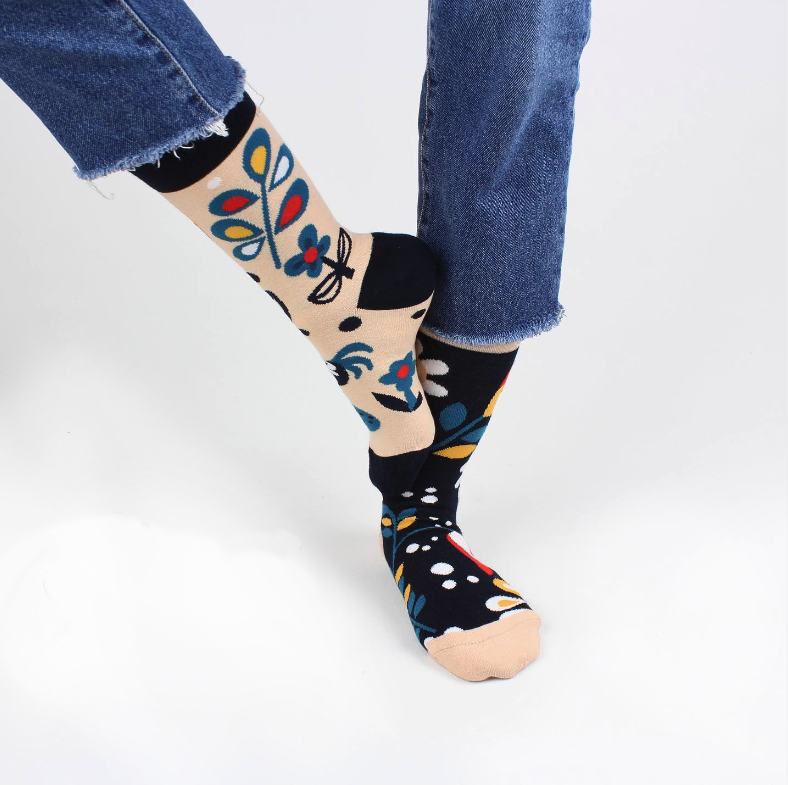 Flowers Mismatched Socks, Mismatched Socks, Floral Socks, Rooster Socks ...