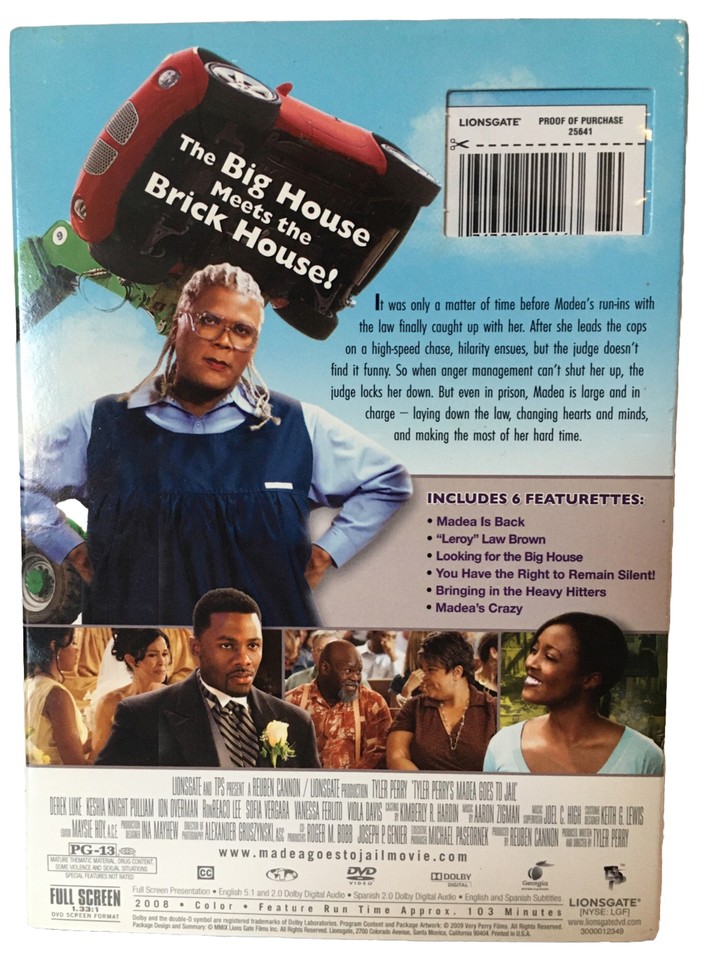 Tyler Perry's Madea Goes to Jail (DVD, 2009) With Slipcover! Brand New ...