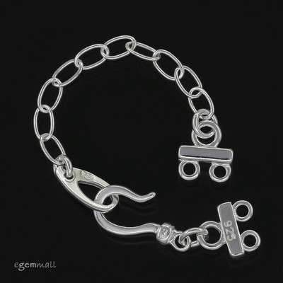 Sterling Silver 2 Strand Hook & Eye Fish Clasp with 2" Extender #97977 ...