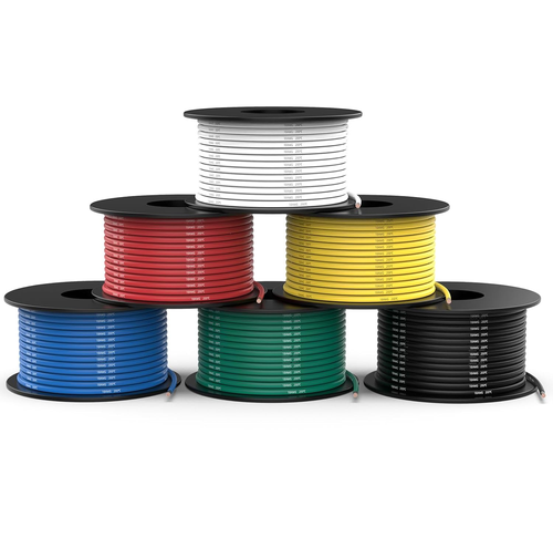 18 Gauge Wire 180Ft, 18 AWG Wire 6 Colors 30Ft Each Spool, Flexible ...
