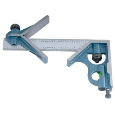 3 Piece Machinist Square Set Combination 12" Blade 4R Center Head ...