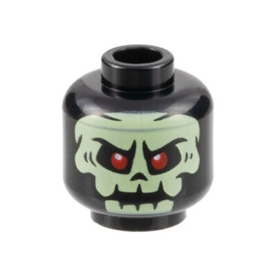 LEGO - Minifig, Head Yellowish Green Skull with Red Eyes Pattern ...