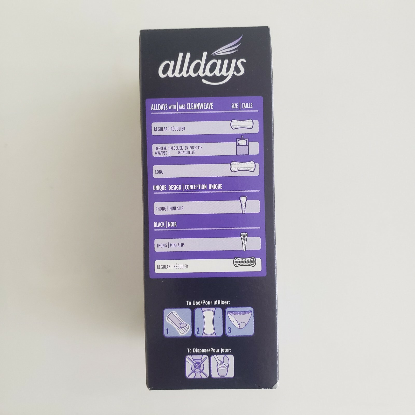NEW Always Alldays Black Pantiliners Pads Liners | eBay