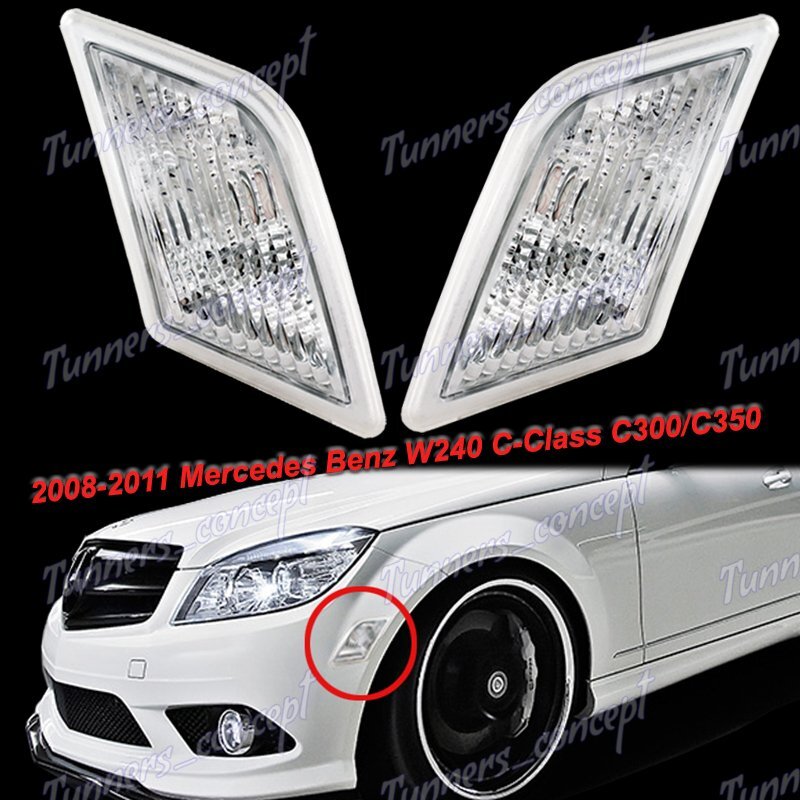 Clear Lens Turn Signal Side Marker Lights For Mercedes Benz W204 C300 ...