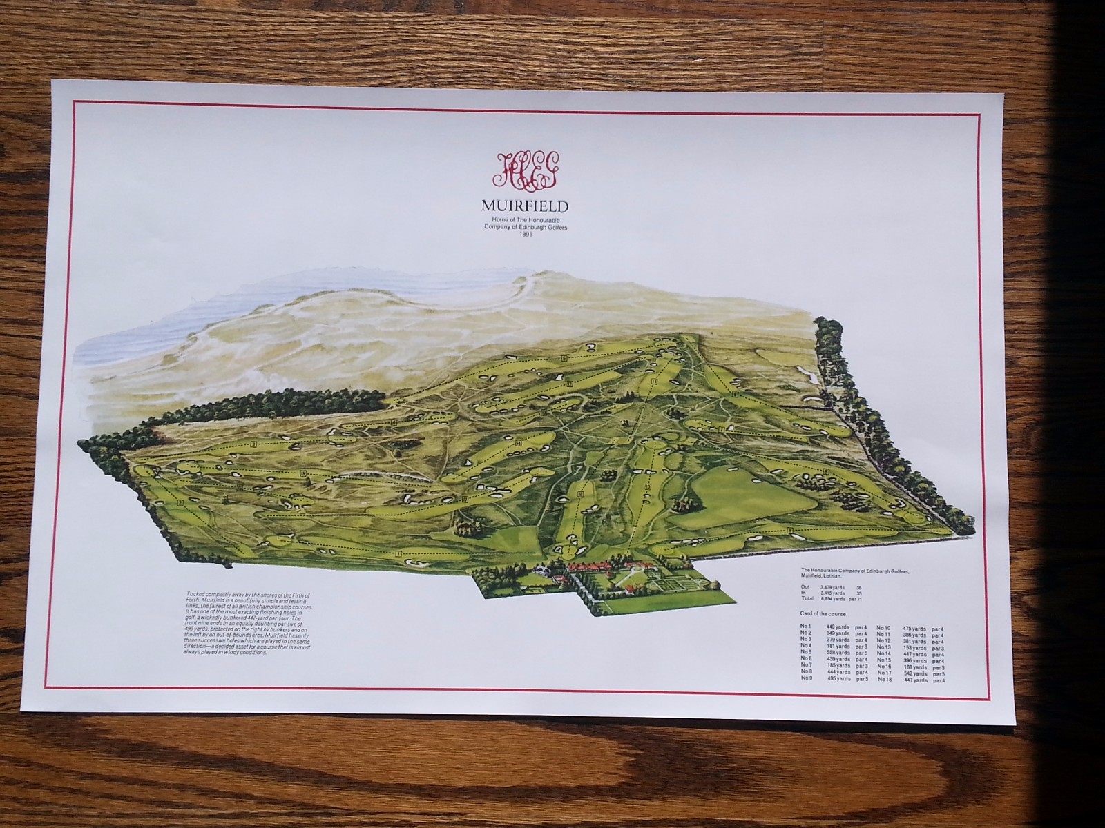Muirfield - Vintage Golf Course Maps print (24" x 16") | eBay