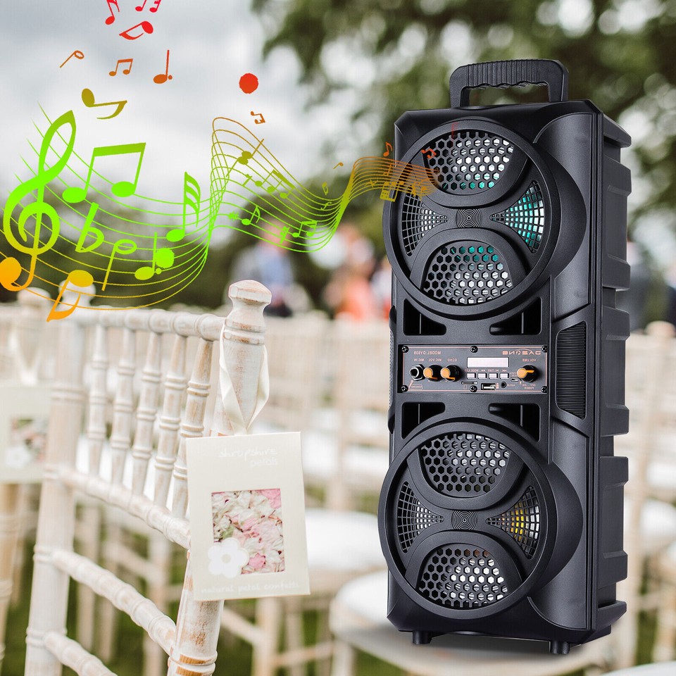 3000W Portable Bluetooth Speaker Sub woofer Heavy Bass Sound System ...