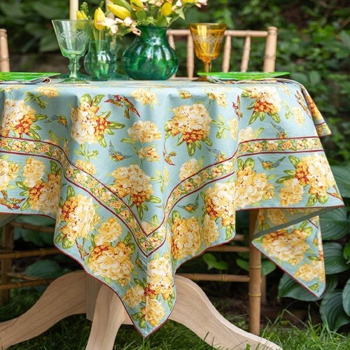 April Cornell Valley of Flowers & Birds Tablecloth 54 x 54 Breakfast ...