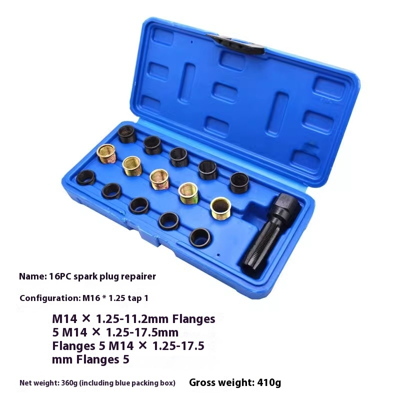 M14 X 1.25 Mm Spark Plug Rethread Repair Tap Tool Thread Reamer Inserts ...