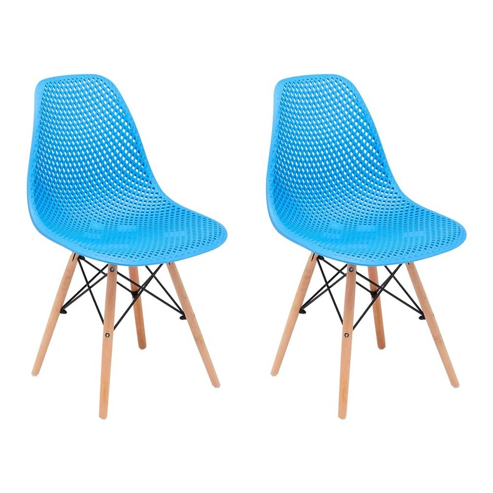 Dining Mid Century Modern Hollow Back Design Plastic Shell Armless Side ...
