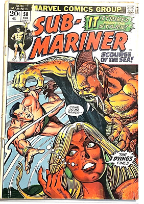 SUB-MARINER #58 CVR A BILL EVERETT 1973 MARVEL COMICS GD 1ST APP TAMARA ...