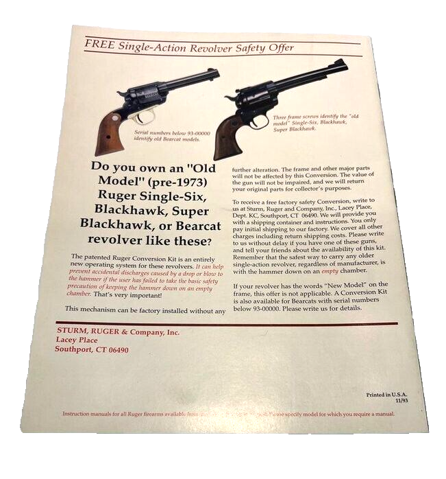 Vintage 1994 Ruger Firearms Catalog 8 1/2 x 11" | eBay