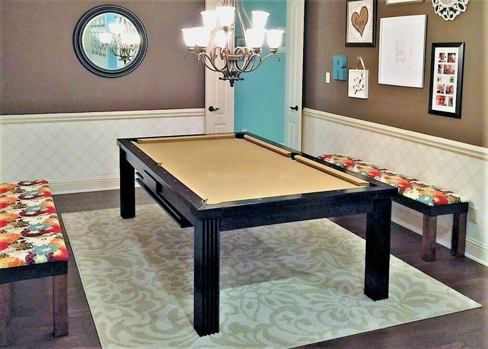 LUXURY CONVERTIBLE DINING POOL TABLE Billiard Desk Fusion TOLEDO Vision ...