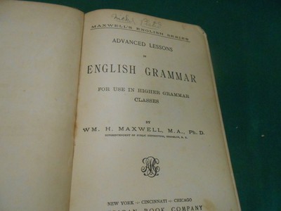 Antique Book- 1891 Advanced lessons in ENGLISH GRAMMAR.........FREE ...