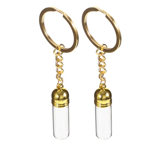 2 Pcs Glass Bottle Keychain Travel Tiny Mini Small Clear Bottles | eBay