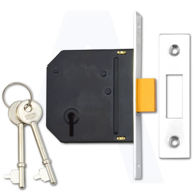 Union J-ES-DL 3 Lever Deadlock 64mm (2.5") Chrome Plated Mortice Door ...