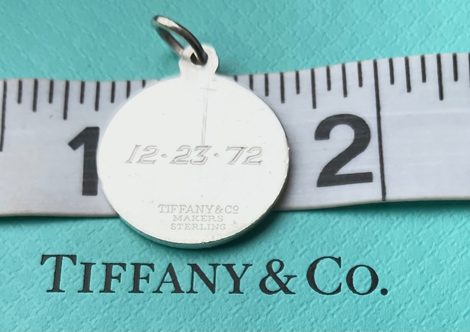 TIFFANY & CO. Sterling Silver Tiffany Round Tag Pendant with Initials ...