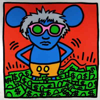 KEITH HARING- ANDY MOUSE II - Screenprint- Proof- GREAT COLORS- ON SALE ...