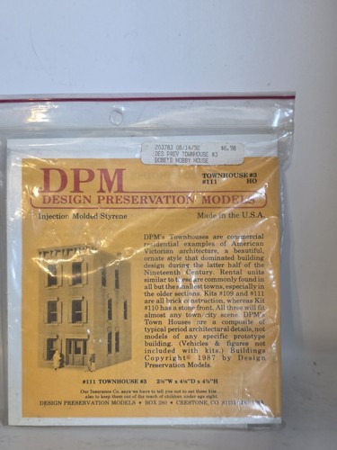 Dpm HO Scale Kit 111 Townhouse #3 Vintage | eBay
