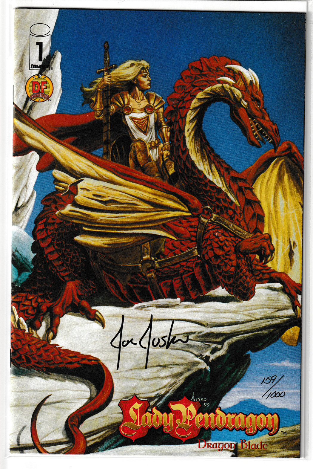 LADY PENDRAGON 1 signed by JOE JUSKO Limited to 1000 .. DF Exclusive ...