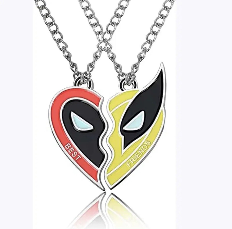 Deadpool & Wolverine Best Friends Friendship Necklace Marvel Superhero ...