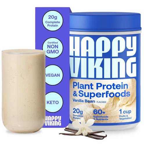 Happy Viking Vanilla Plant Protein Powder Created by Venus Williams 20G ...